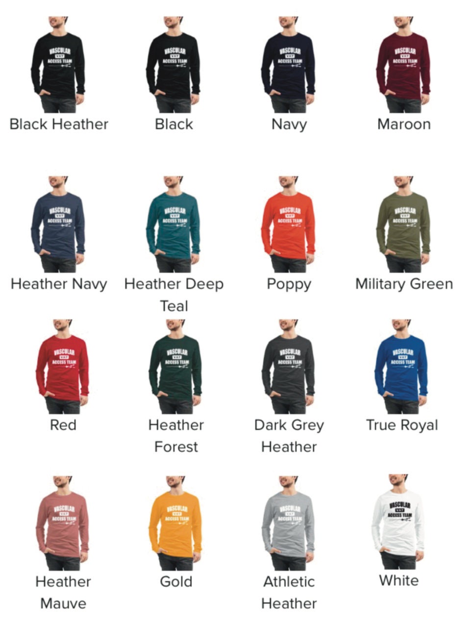 Vascular Access Team VAT Long Sleeve Tee - PICC - VAS - Nurse - Nurse ...