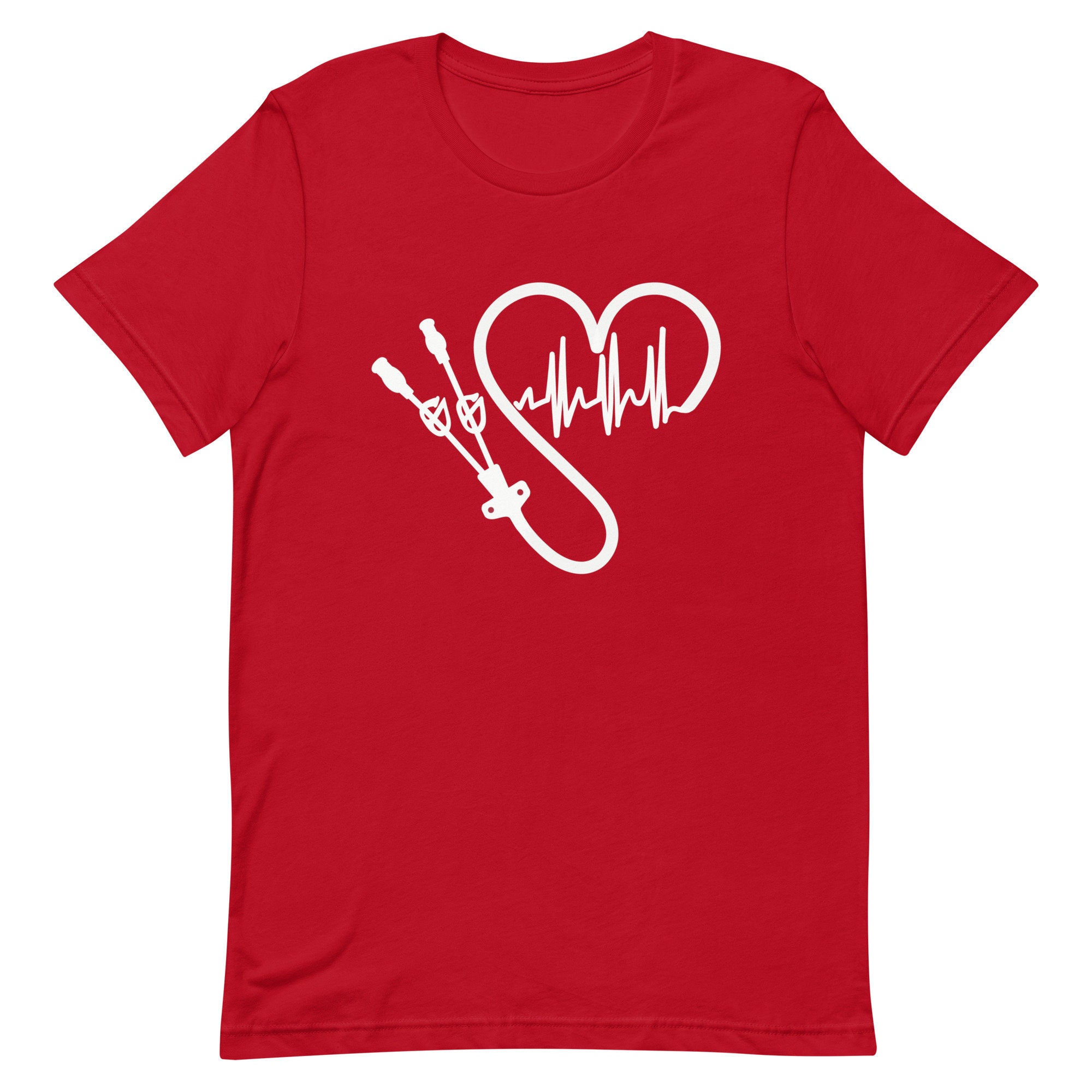 PICC Heart ECG Short Sleeve Shirt T-shirt - Nurse Work Shirt - Nurse ...