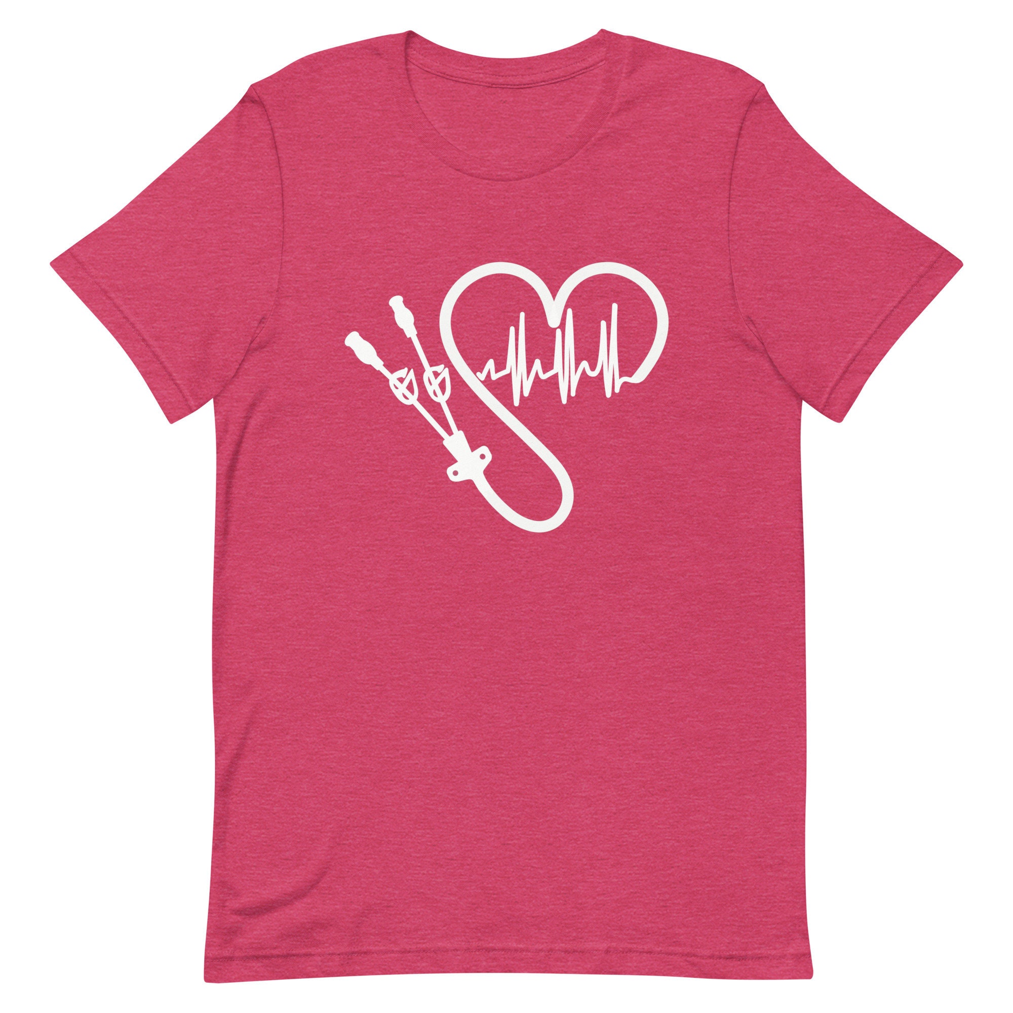 PICC Heart ECG Short Sleeve Shirt T-shirt - Nurse Work Shirt - Nurse ...