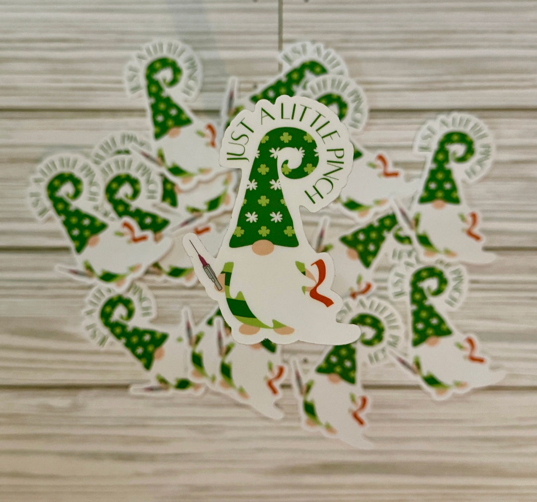 Lucky Gnome Just a Pinch Iv Nurse Sticker - Decal - Laptop Decal ...