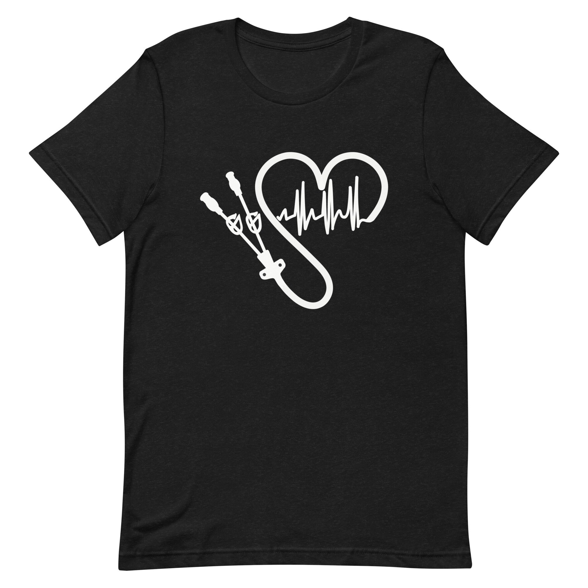 PICC Heart ECG Short Sleeve Shirt T-shirt - Nurse Work Shirt - Nurse ...