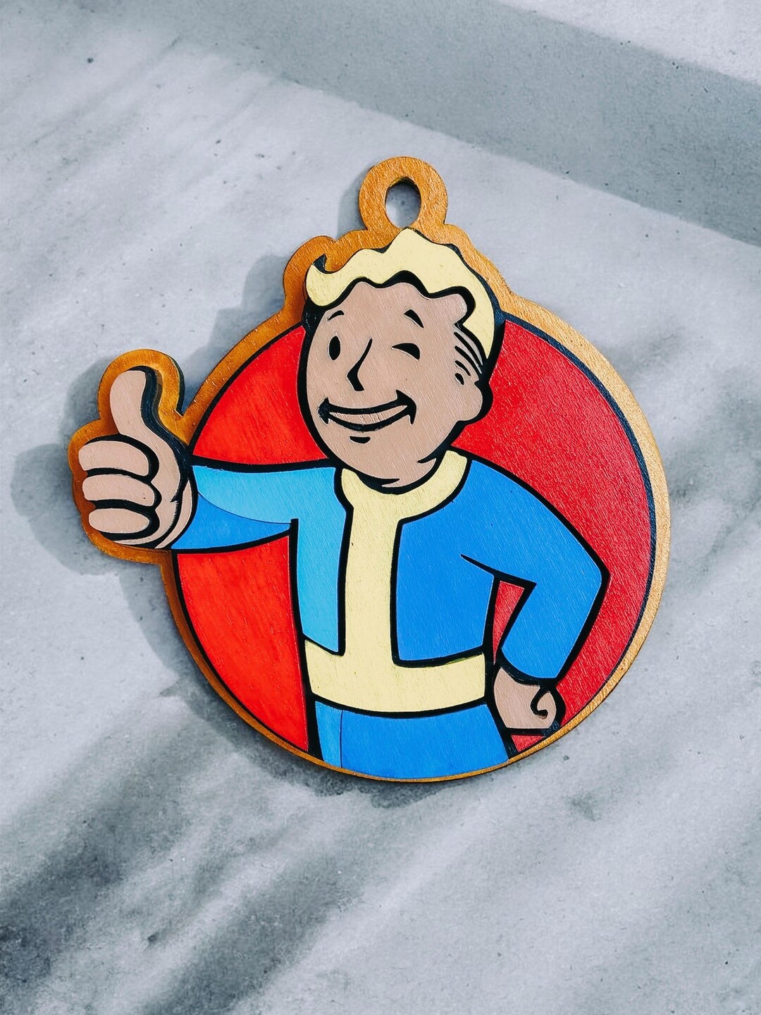 Handcrafted Wooden Vault Boy Wall Decor - Unique Multilayer Fallout ...