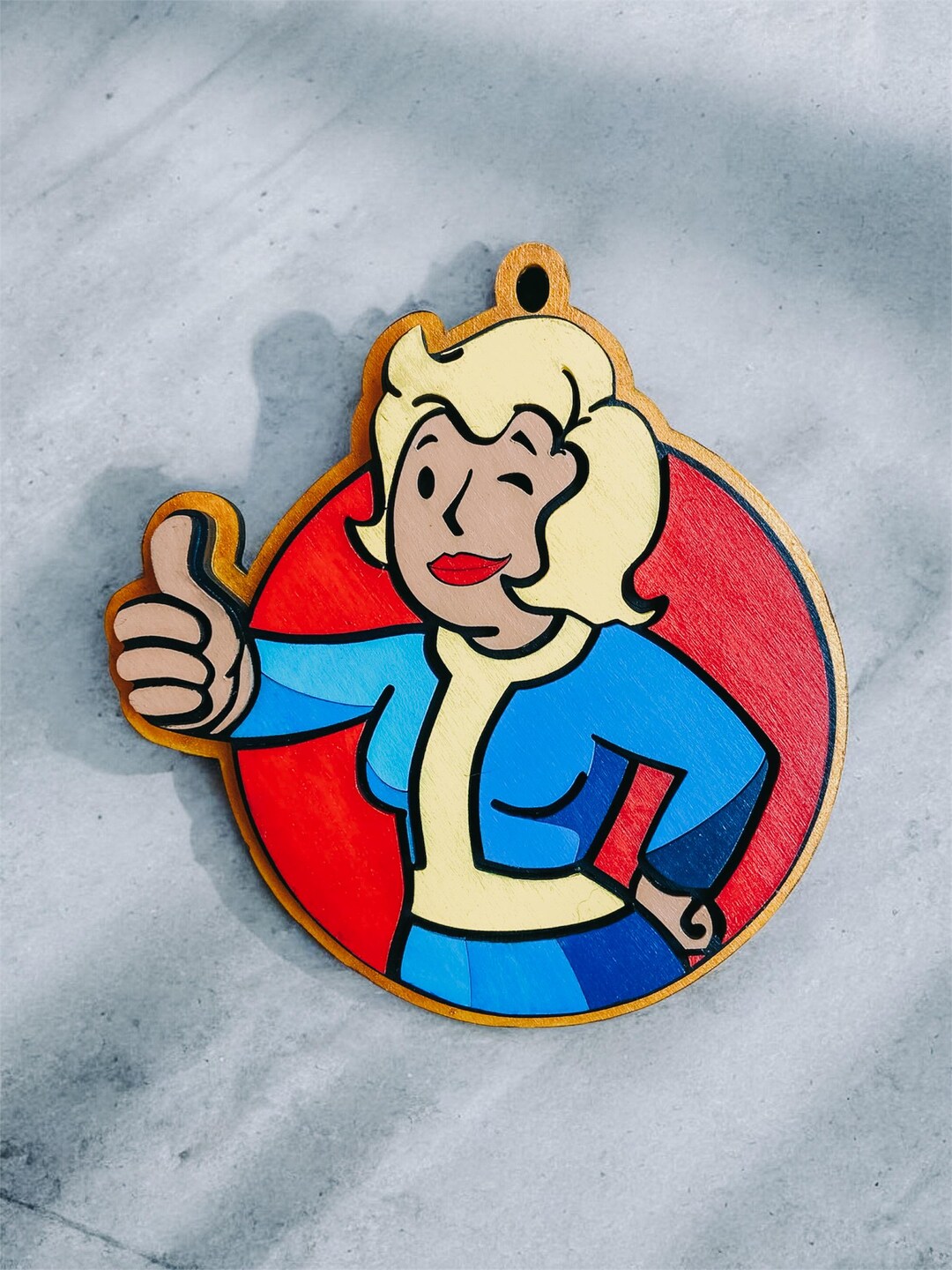 Handcrafted Wooden Vault Girl Wall Decor - Unique Multilayer Fallout ...