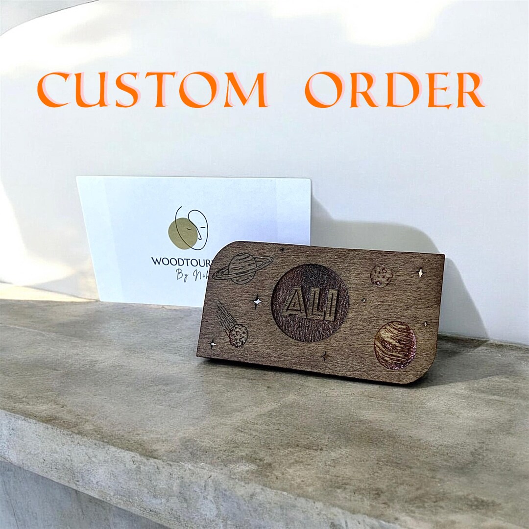 Custom Laser Cut Wooden Name Tag | Hand-painted & Personalized - Etsy