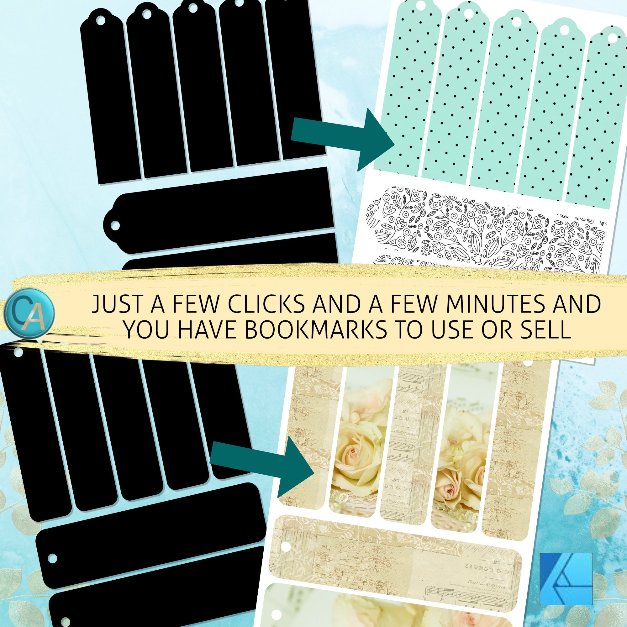 Editable Bookmark Templates for Affinity, Click & Fill - Etsy