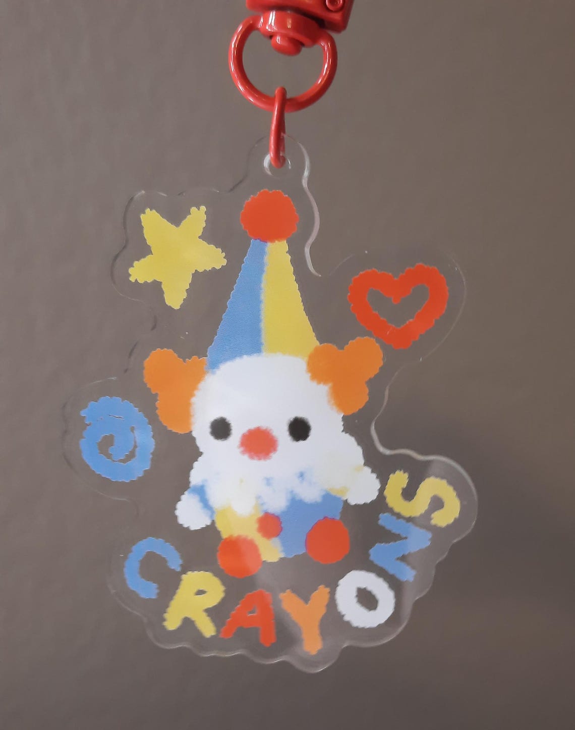 Clowncore Crayons the Clown Acrylic Keychain - Etsy