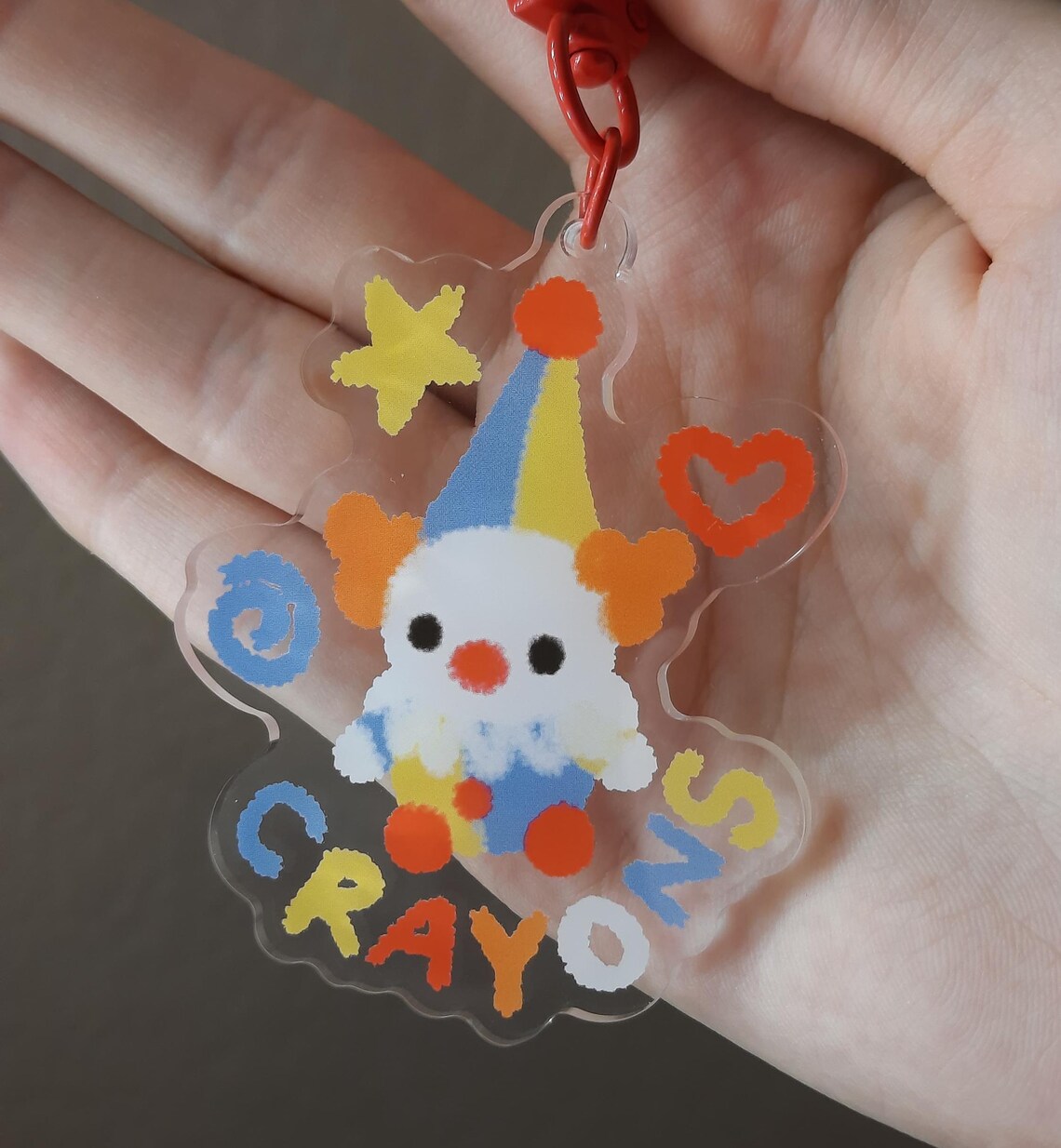 Clowncore Crayons the Clown Acrylic Keychain - Etsy
