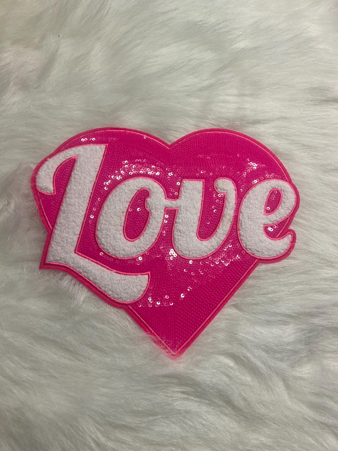 Chenille Patches * PINK HEART LOVE* Valentines Day Iron on Patch - Etsy