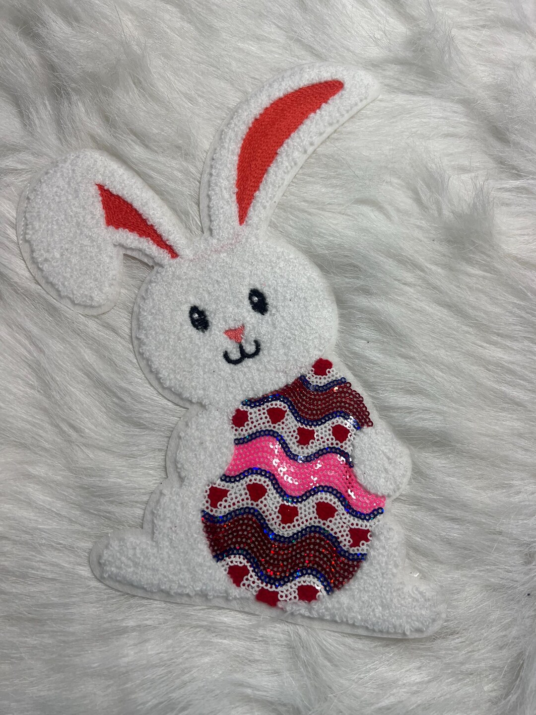 Chenille Patches * EASTER BUNNY * Iron on Patch - Etsy