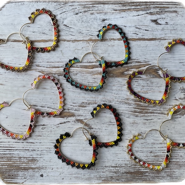 Beaded Earrings Hoop Indigenous - Etsy