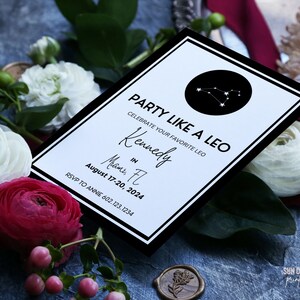 Party Like A Leo Bachelorette Party Invitation Template | Zodiac ...