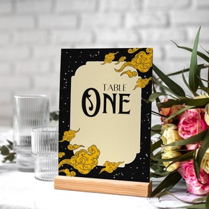 Celestial Table Numbers | Sun, Moon & Stars Wedding Table Numbers for ...