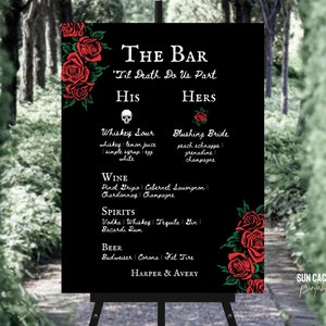 Bar Menu Template | Halloween Wedding Bar Menu Sign Template, Drink ...