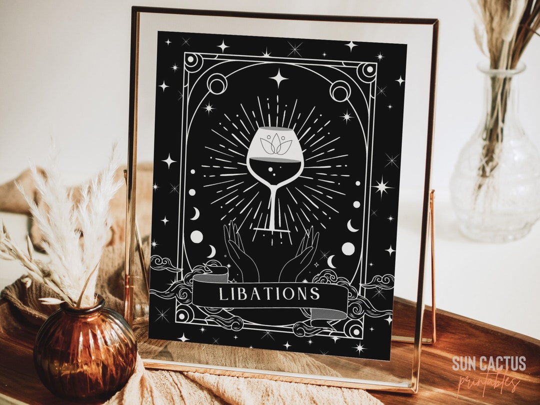 Libations Sign Template | Wedding Drink Sign, Bar Menu, Tarot Wedding ...