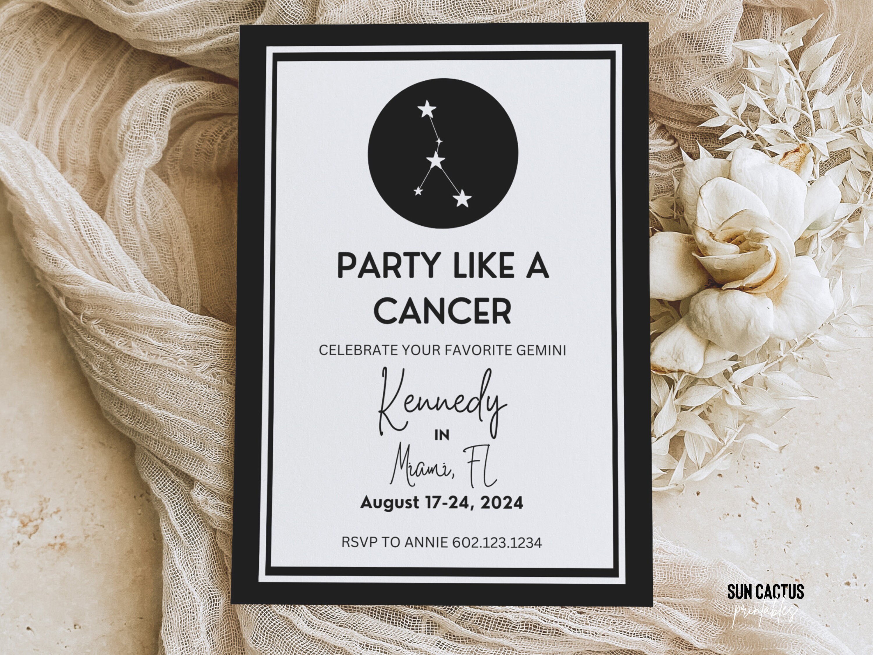 Party Like A Cancer Bachelorette Party Invitation Template - Etsy