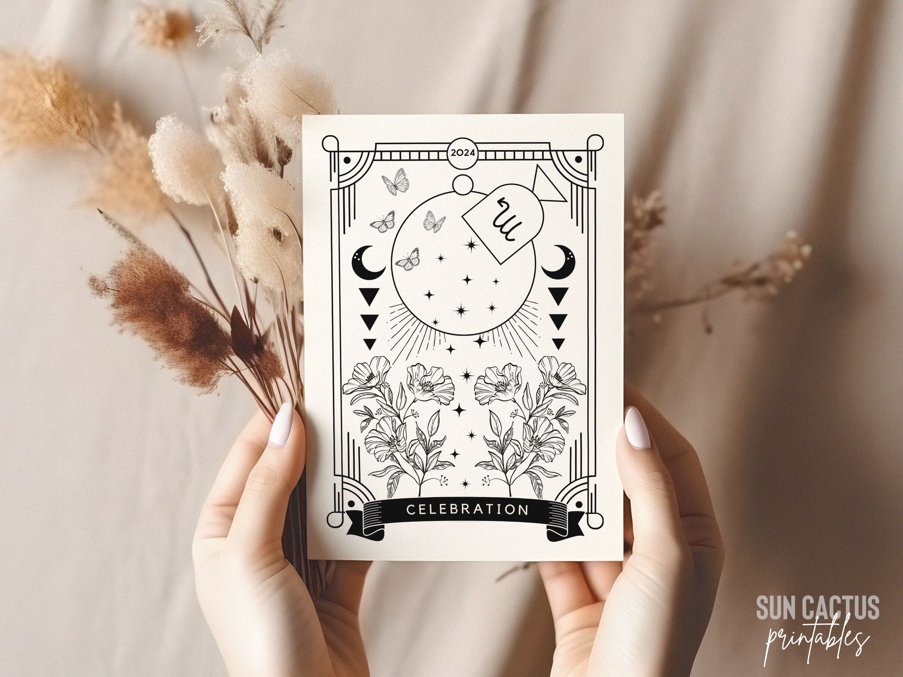 Tarot Birthday Invitation Template Zodiac Birthday Invite, Witchy ...