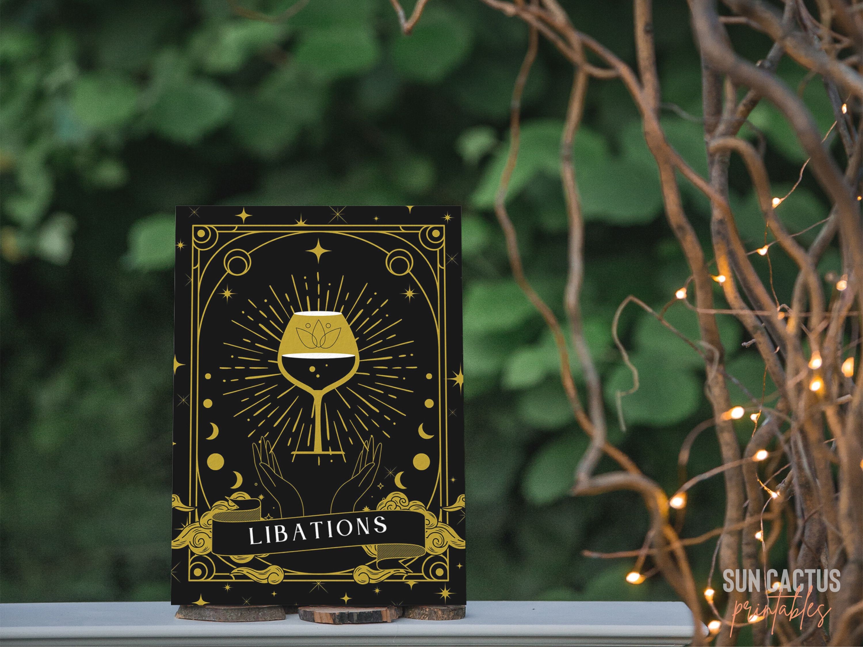Libations Sign Template Baby Shower Drink Sign, Tarot Baby Shower, Baby ...