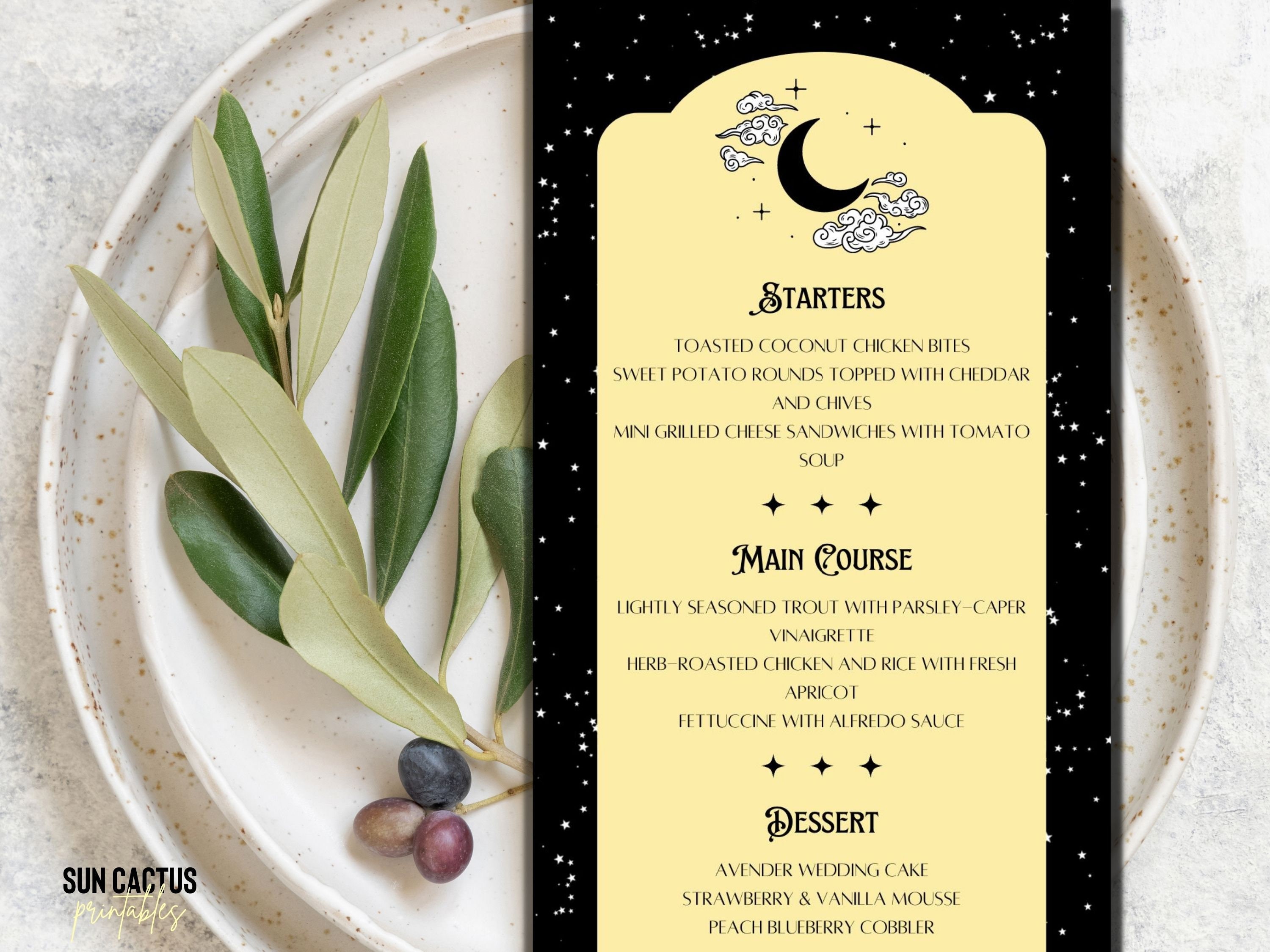 Celestial Menu Template Printable Wedding Menu Editable on - Etsy