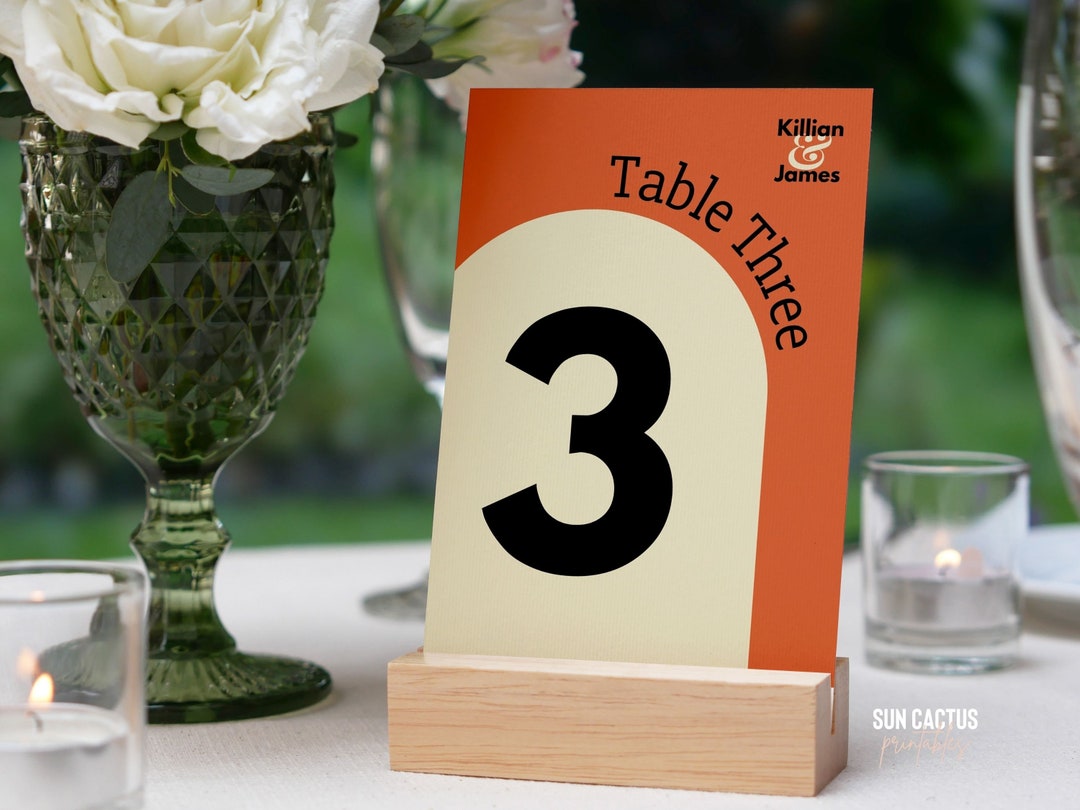Table Numbers Template | Retro, Vintage Wedding Table Numbers ...