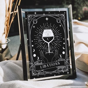 Libations Sign Template | Wedding Drink Sign, Bar Menu, Tarot Wedding ...