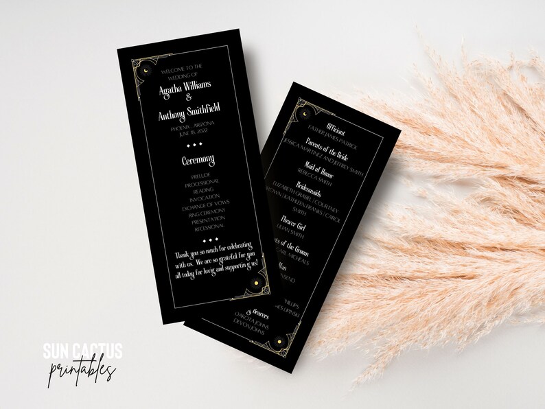 Program Template Art Deco Wedding Program DIY Printable - Etsy