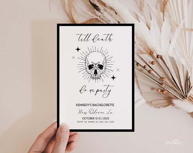 Til Death Do Us Party Bachelorette Invitation Template | Bachelorette ...
