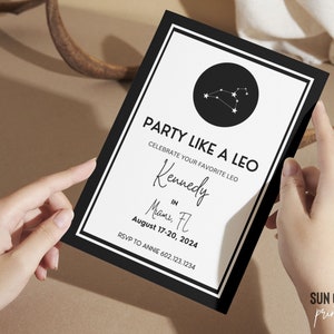 Party Like A Leo Bachelorette Party Invitation Template | Zodiac ...