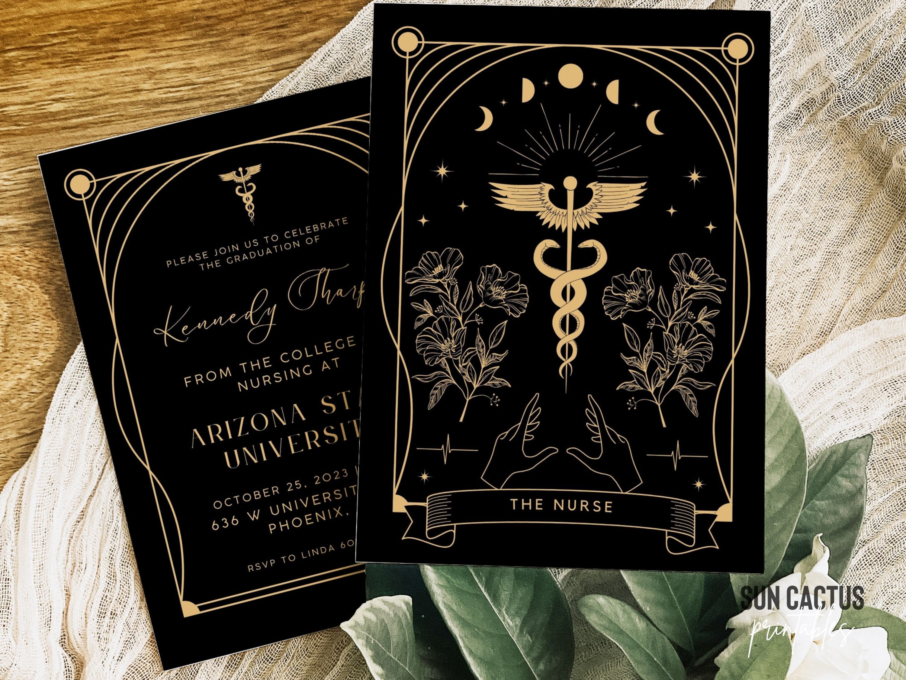 Nurse Graduation Invitation Template | Tarot Inspired Nurse Grad Invite ...