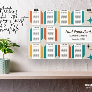 Retro Table Numbers Template | Printable Table Numbers for Your Wedding ...
