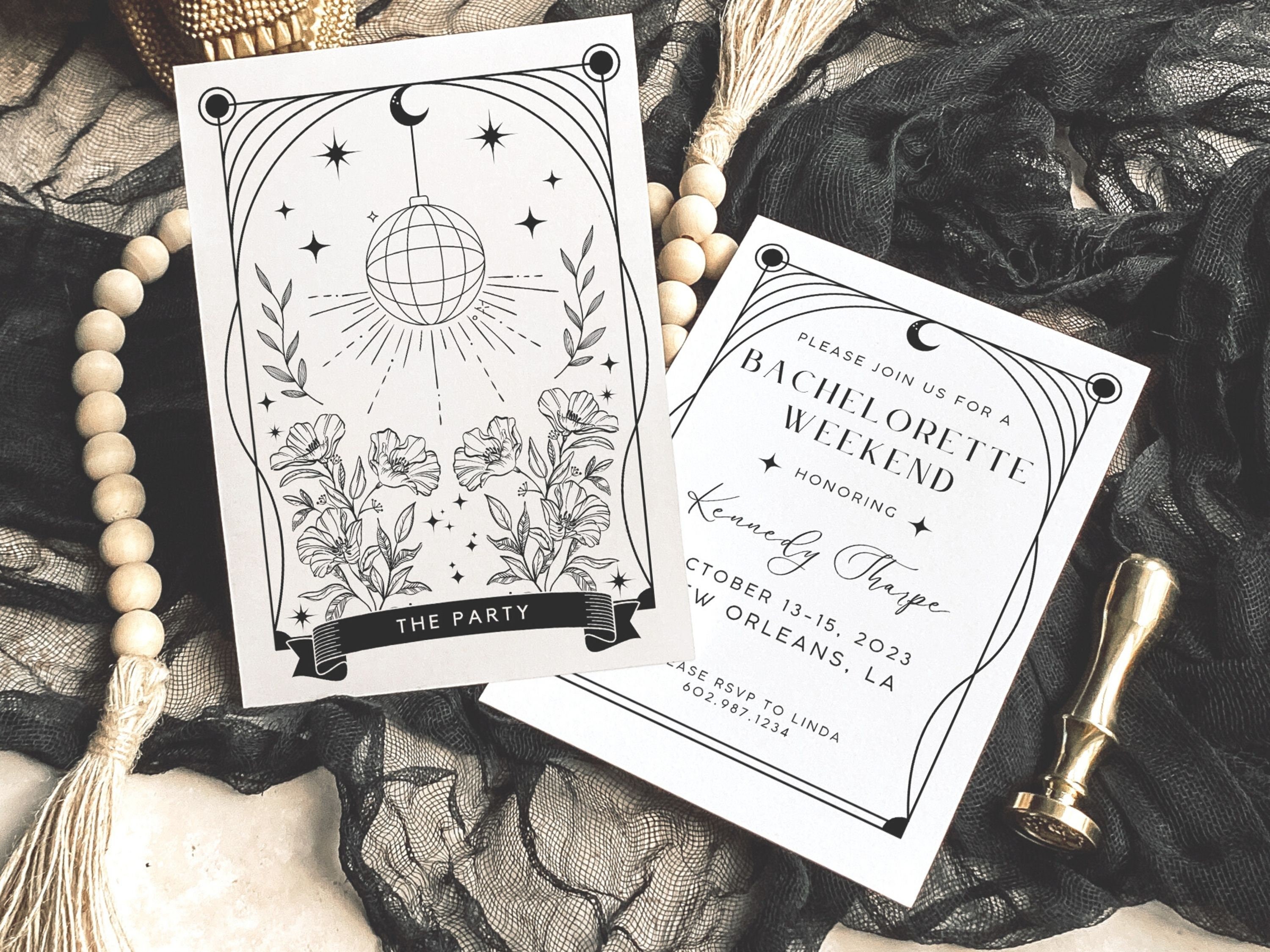 Tarot Bachelorette Party Invitation Template | the Party Tarot ...