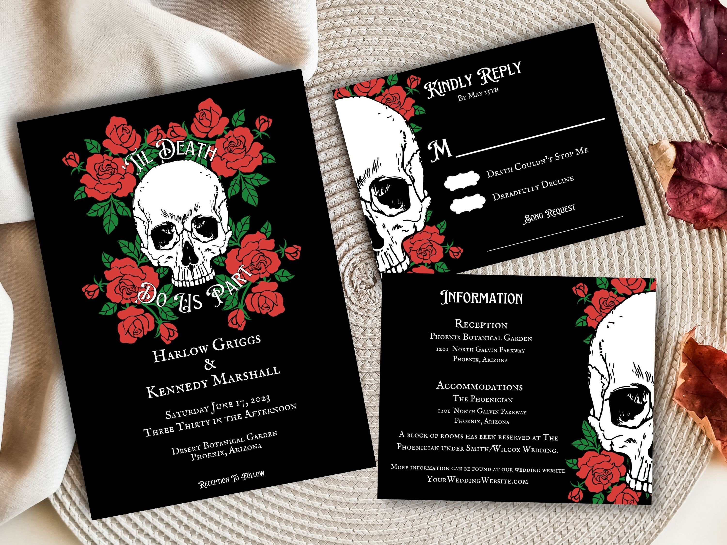 Til Death Wedding Invitation Suite Template Halloween Wedding, Gothic ...