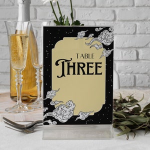 Celestial Table Numbers | Sun, Moon & Stars Wedding Table Numbers for ...