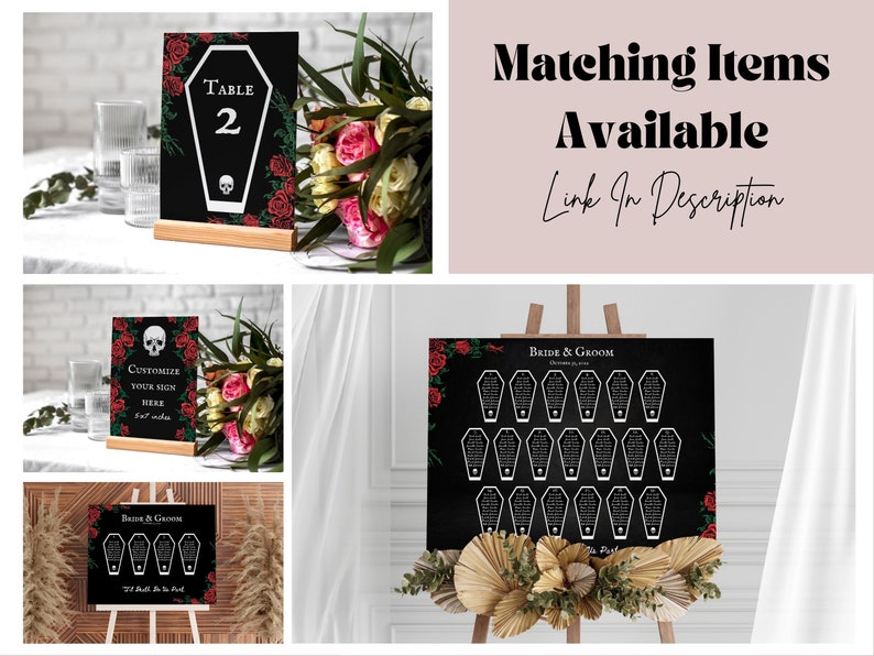 Coffin Name Card Template Elegantly Gothic Place Cards for - Etsy