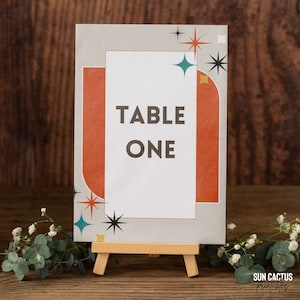 Retro Table Numbers Template | Printable Table Numbers for Your Wedding ...