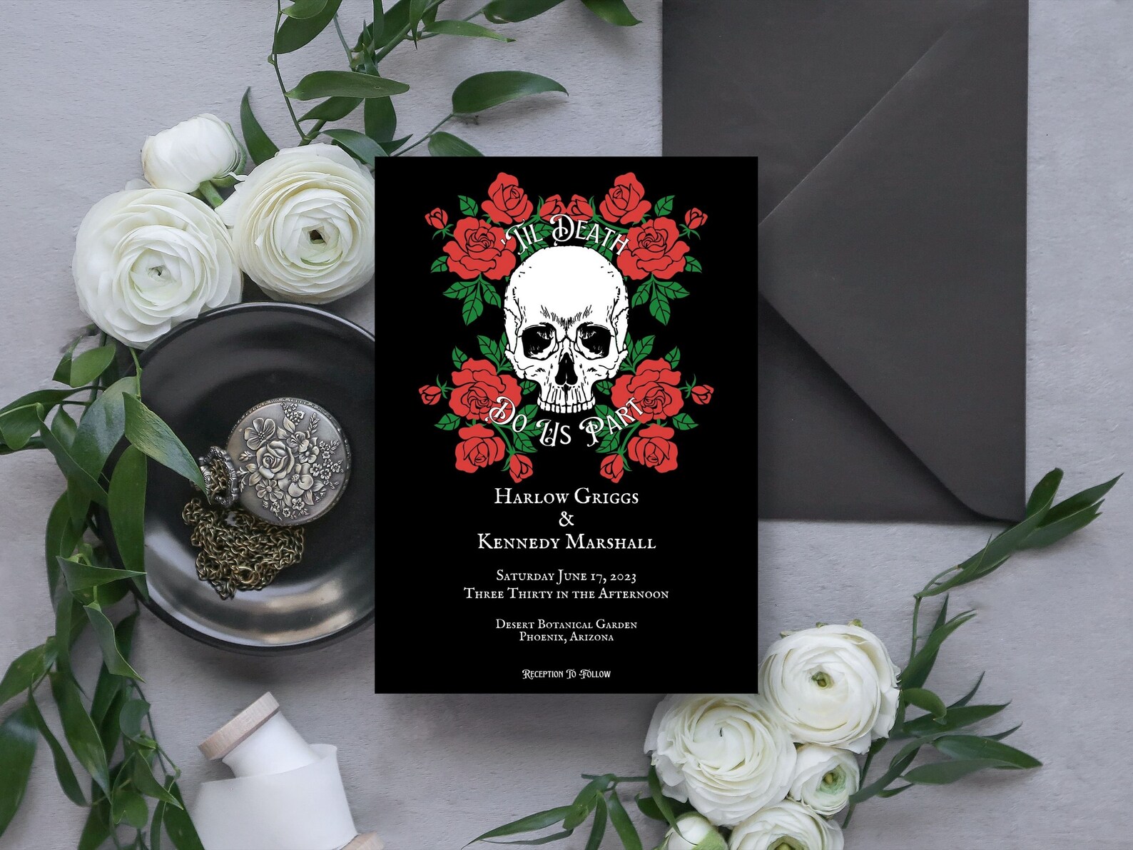 Til Death Wedding Invitation Suite Template | Halloween Wedding, Gothic ...