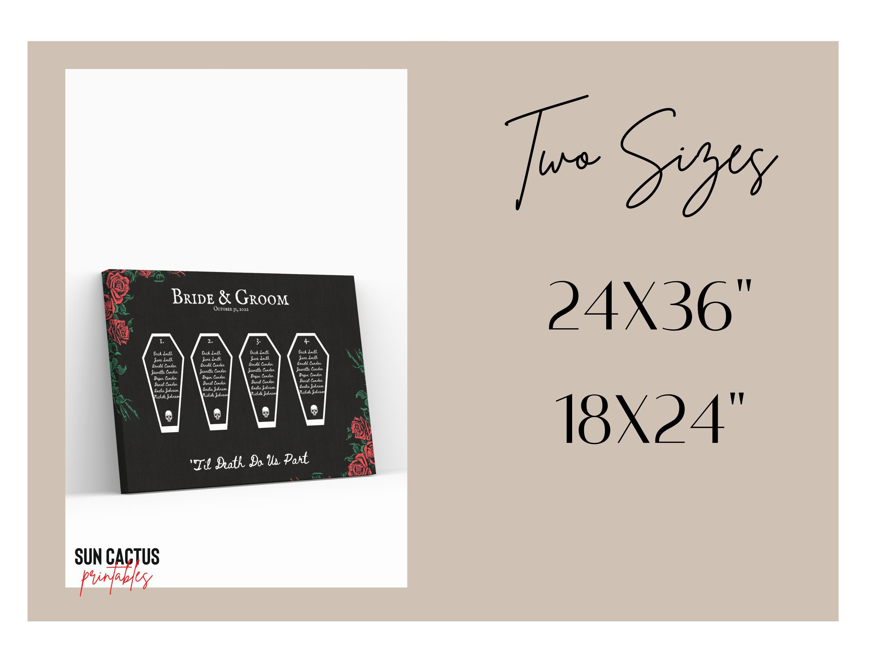 Small Coffin Seating Chart Template | Halloween Wedding Seating Chart ...