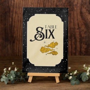 Celestial Table Numbers | Sun, Moon & Stars Wedding Table Numbers for ...