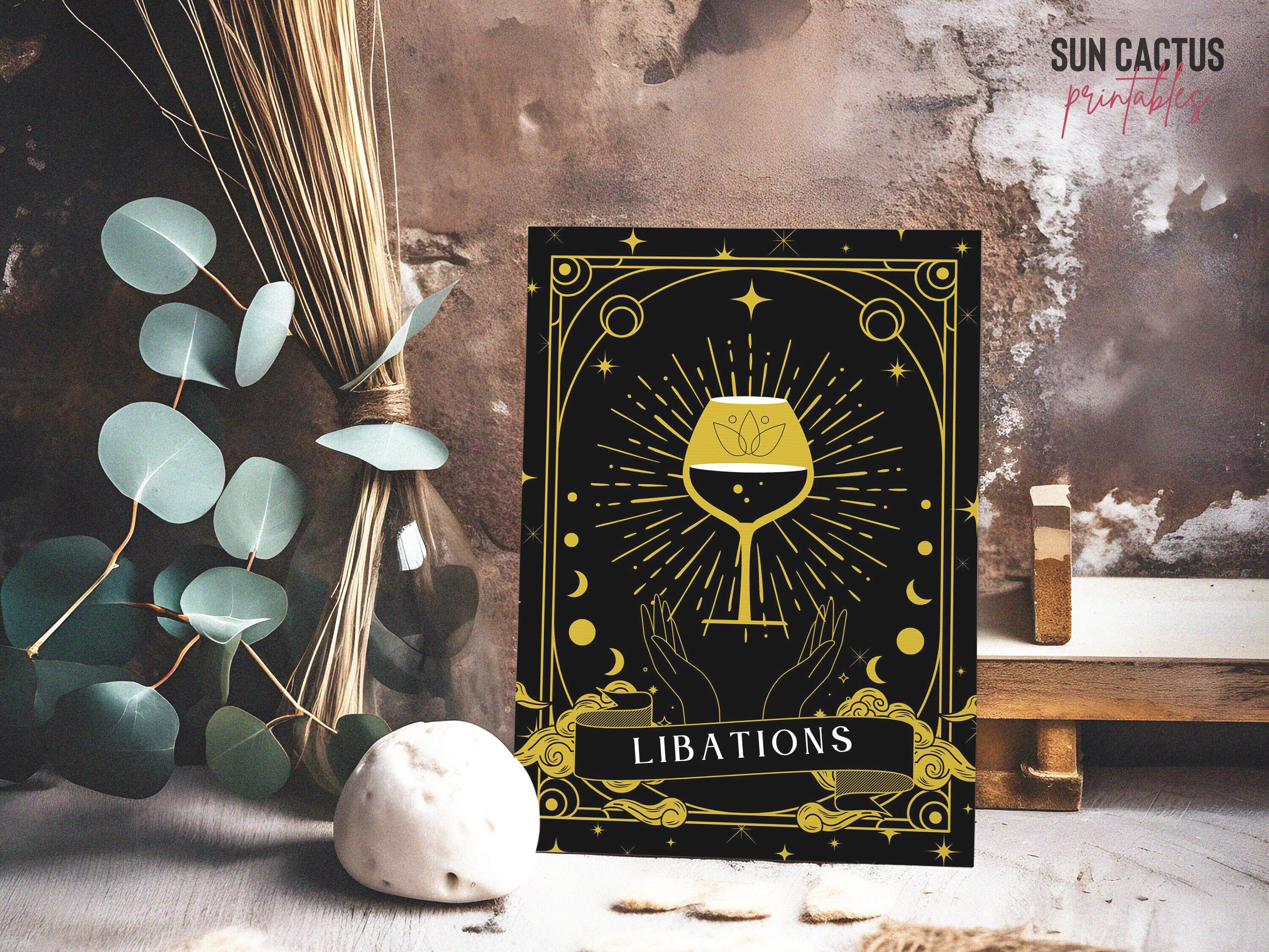 Libations Sign Template Baby Shower Drink Sign, Tarot Baby Shower, Baby ...