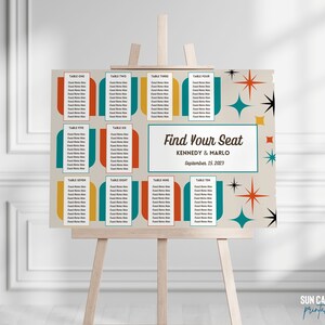 Retro Seating Chart Template | up to 10 Tables, Vintage Style ...