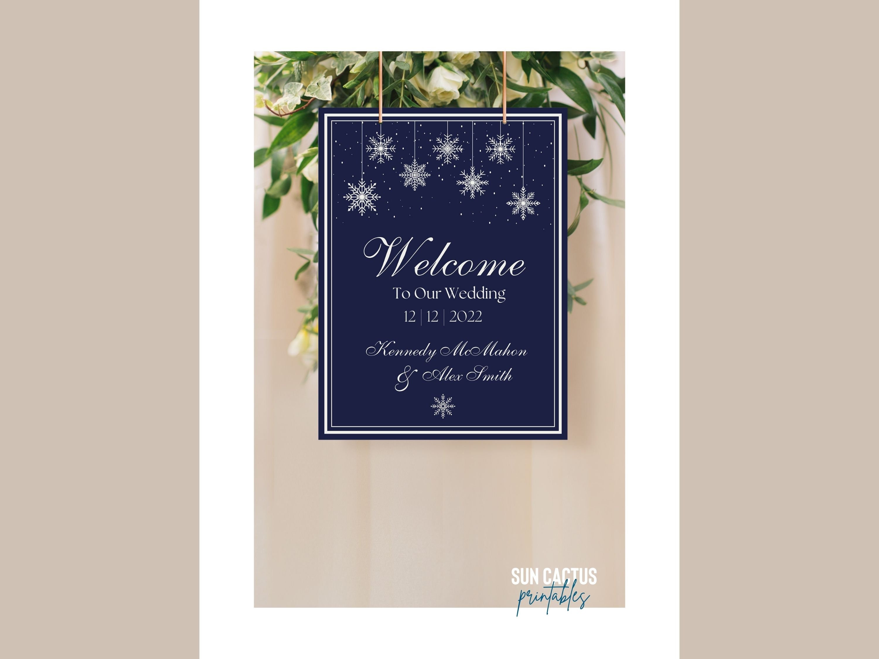 Winter Wedding Welcome Sign Template Ceremony Sign Snowy - Etsy