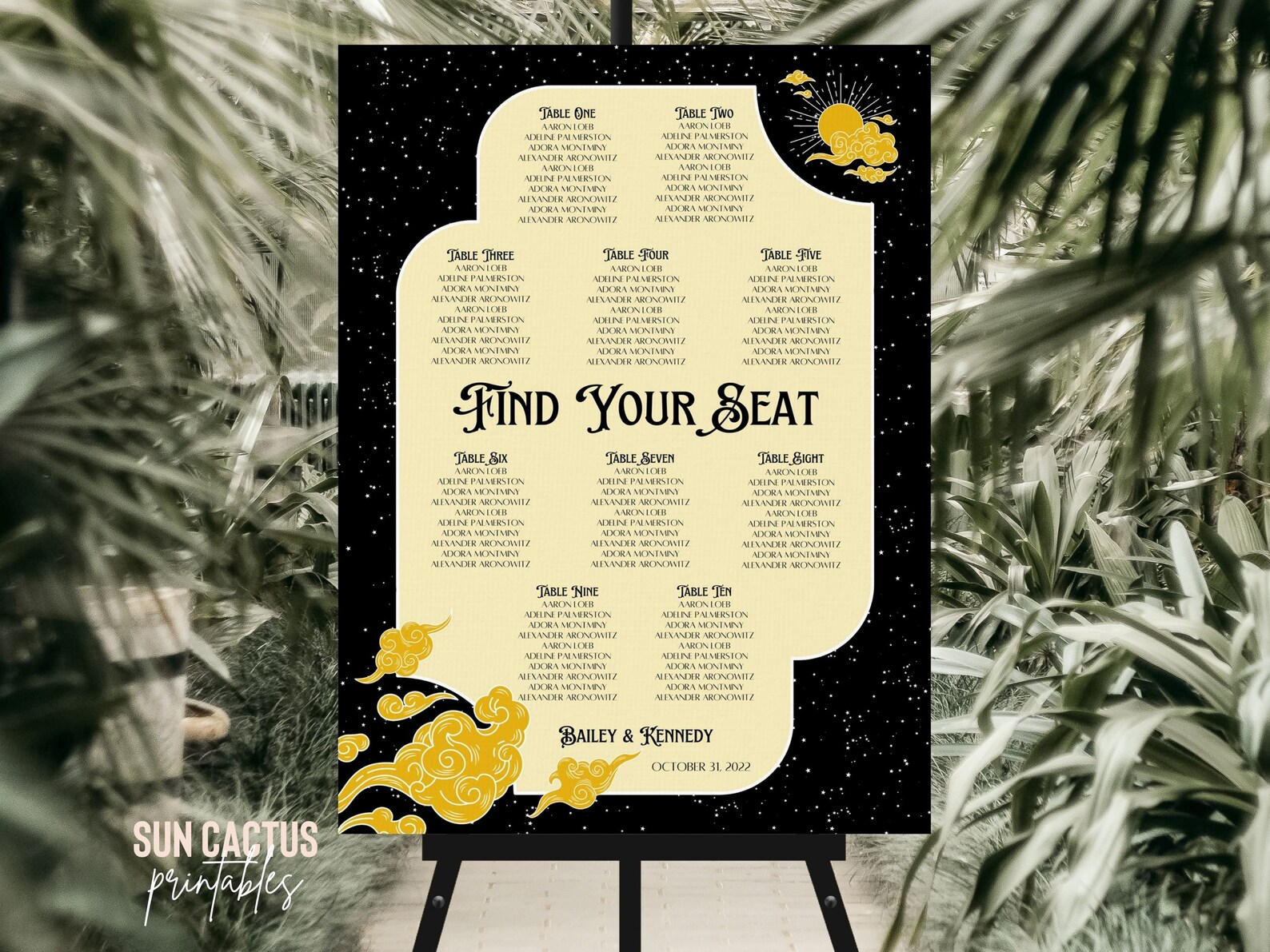 Seating Chart Celestial Wedding Seating Chart Template by - Etsy