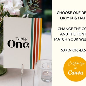 Printable Retro Table Numbers Template, Unique and Fun Table Numbers ...