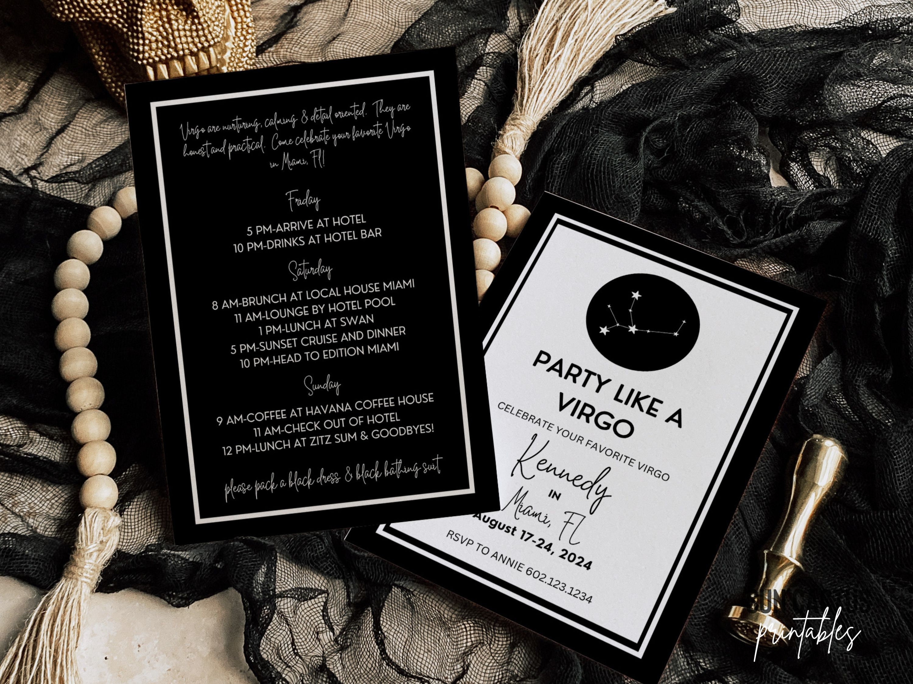 Party Like A Virgo Bachelorette Party Invitation Template - Etsy