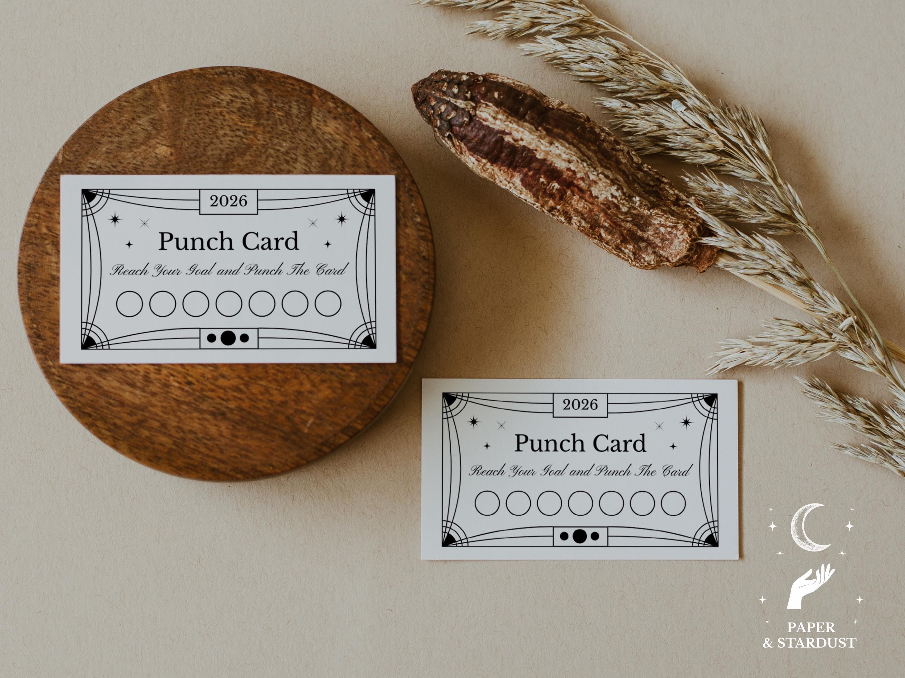 Editable Punch Card Template | Loyalty Card, Goal Setting, Tarot ...
