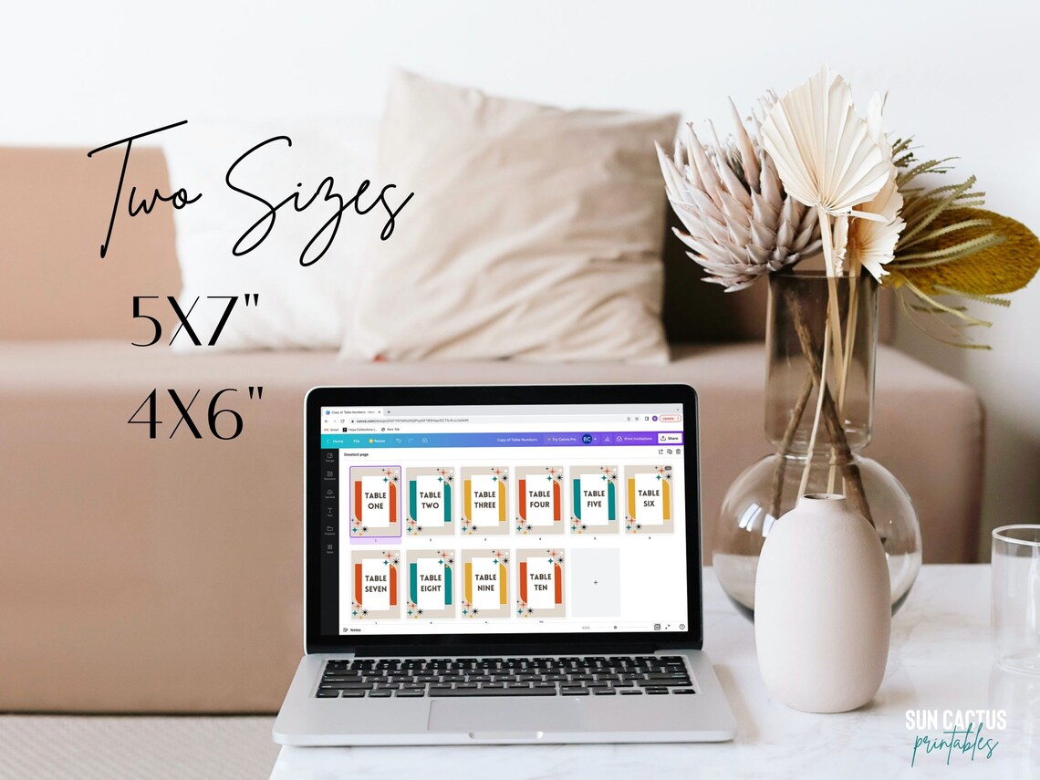 Retro Table Numbers Template Printable Table Numbers for Your Wedding ...