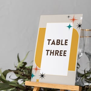 Retro Table Numbers Template | Printable Table Numbers for Your Wedding ...