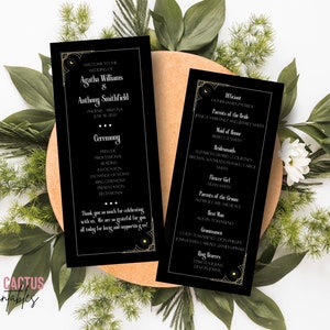 Program Template | Art Deco Wedding Program, DIY, Printable and ...