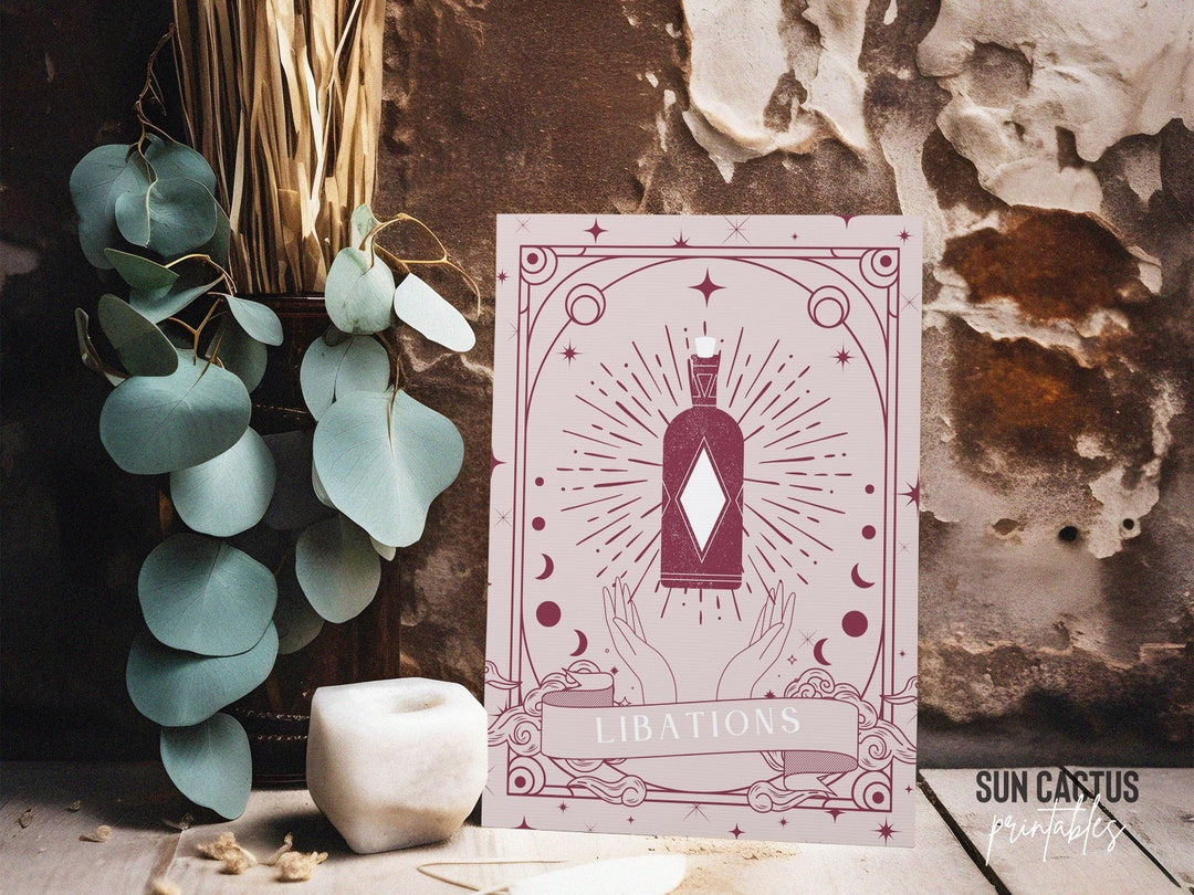 Libations Sign Template Baby Shower Drink Sign, Tarot Baby Shower, Baby ...
