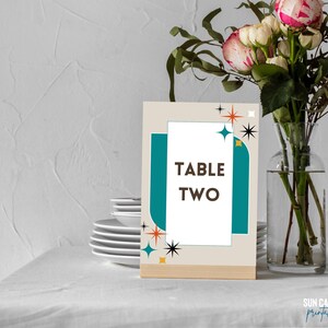 Retro Table Numbers Template | Printable Table Numbers for Your Wedding ...