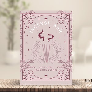 Incense Bar Sign Template | Editable Baby Shower Sign, Wedding Sign or ...
